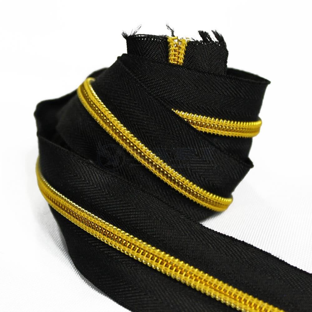 Kari Plast - ZIPER PRETO COM DENTE DOURADO